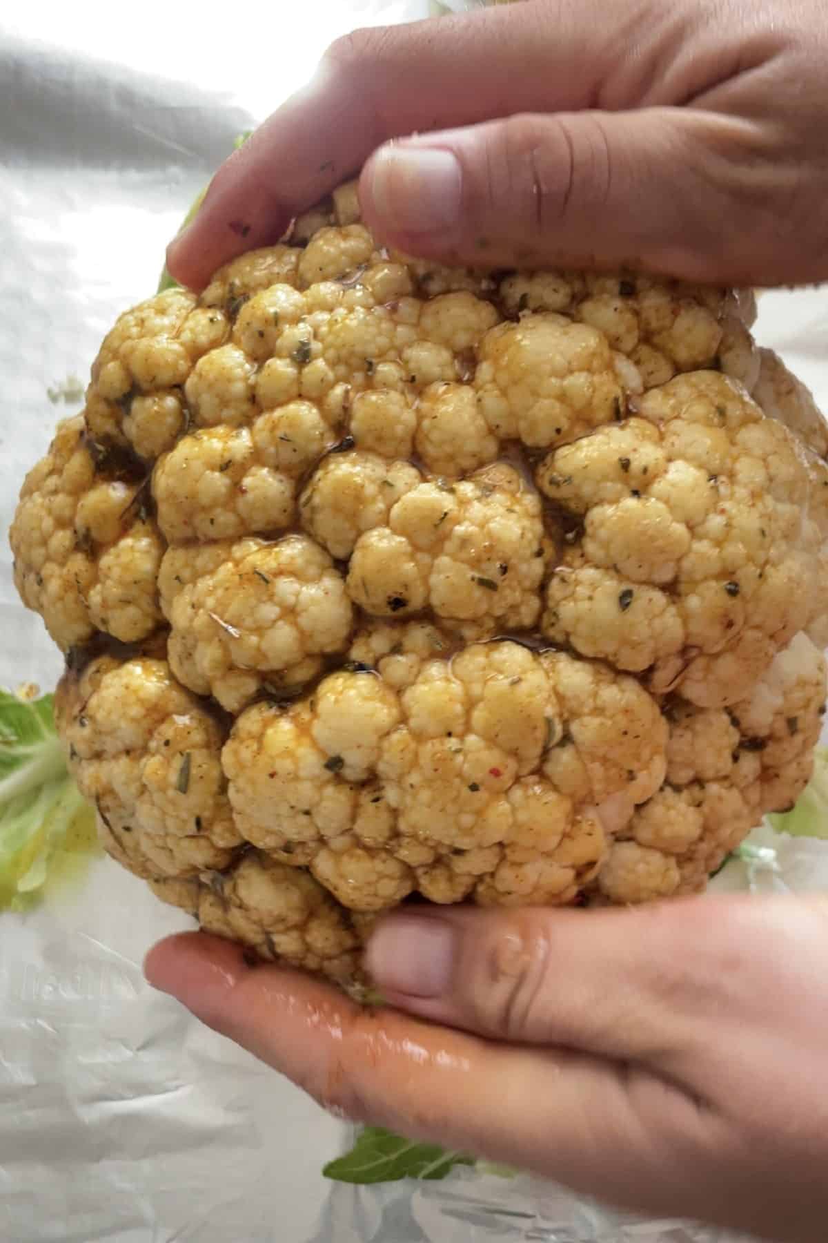 VEGAN WHOLE ROASTED CAULIFLOWER • Bites In The Wild