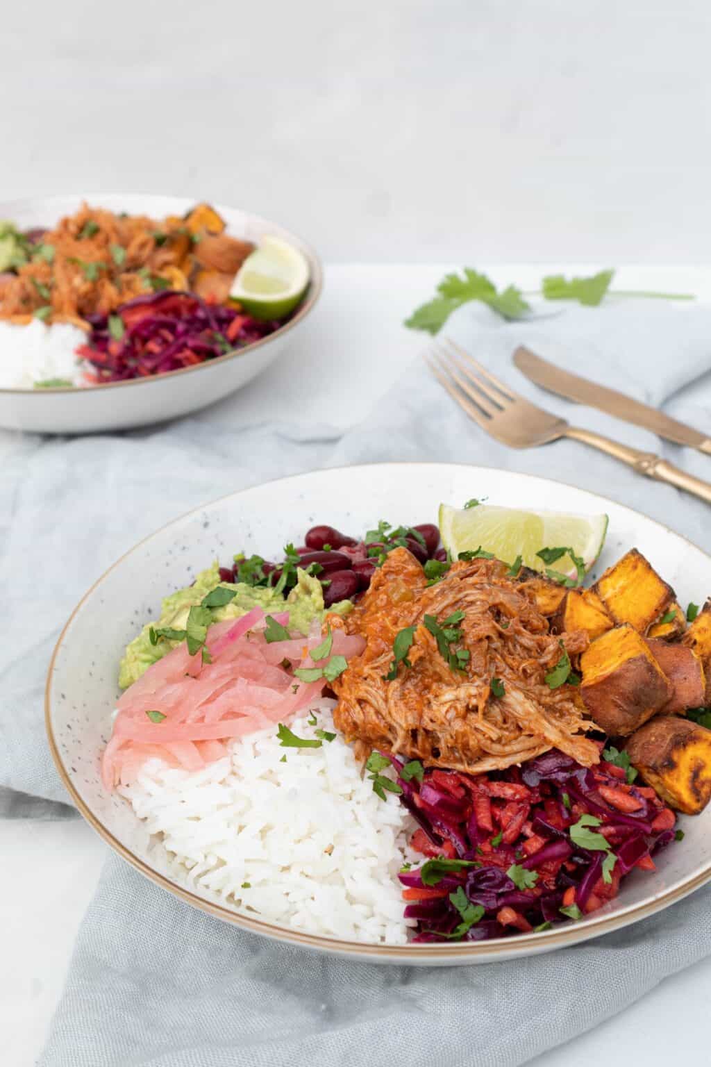 BBQ Pulled Pork Rice Bowl Recipe With Lime