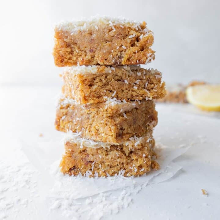 Lemon Coconut Slice Recipe (Dairy & Gluten Free) - Bites In The Wild