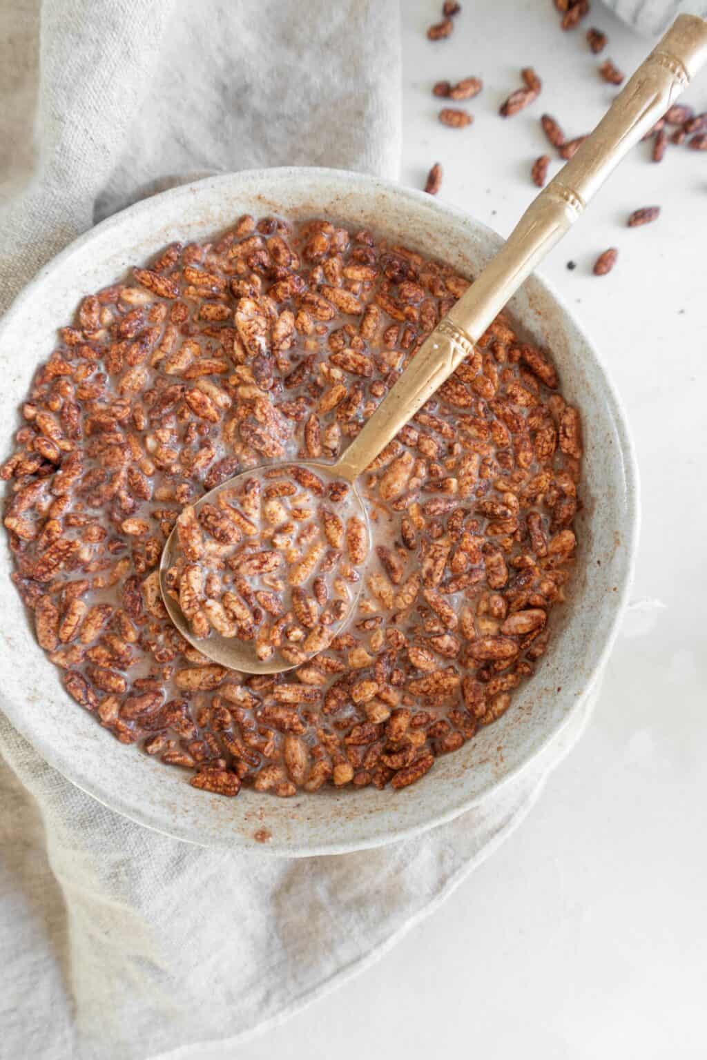 Healthy Crispy Chocolate Puffed Rice Cereal Recipe