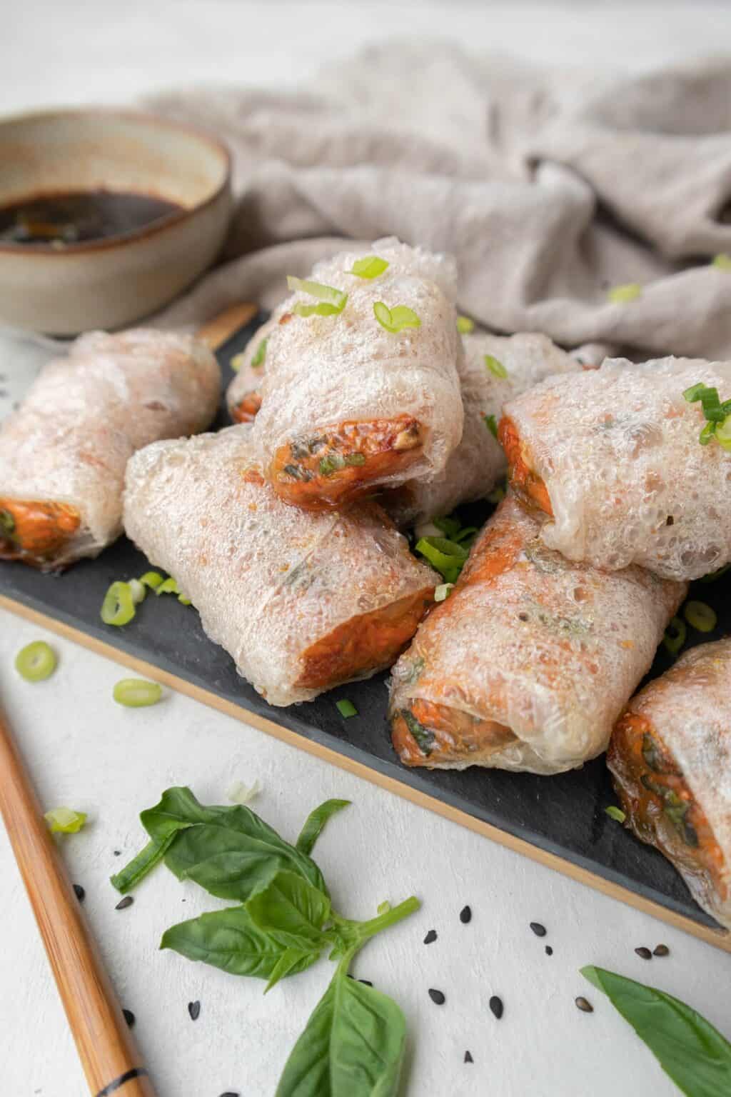 Easy Crispy Air Fryer Rice Paper Rolls With Prawns